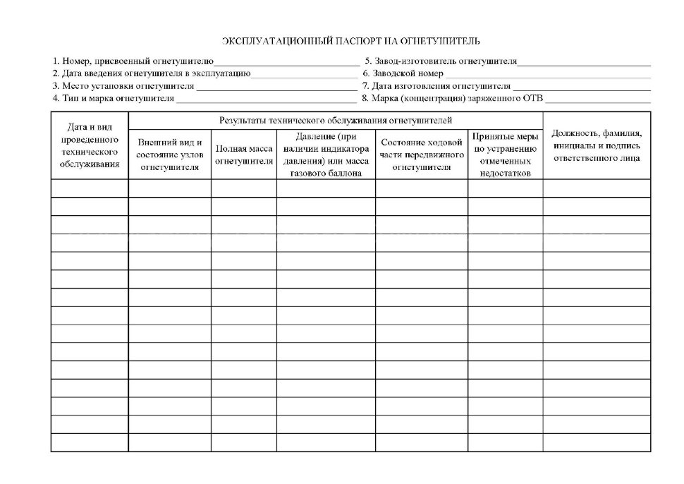 Журнал учета огнетушителей от 109 руб.
